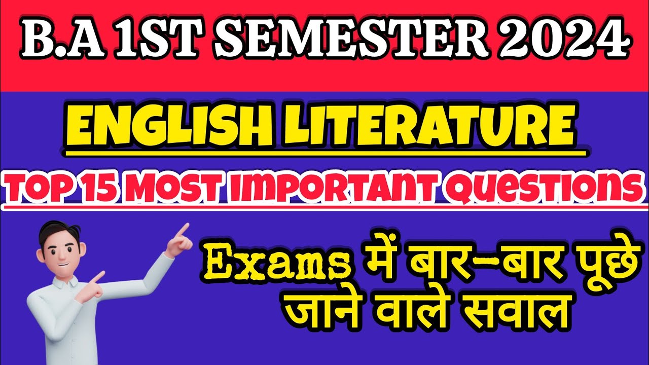 B.A 1st year 1st semester English Important Questions| Ba 1st year ...