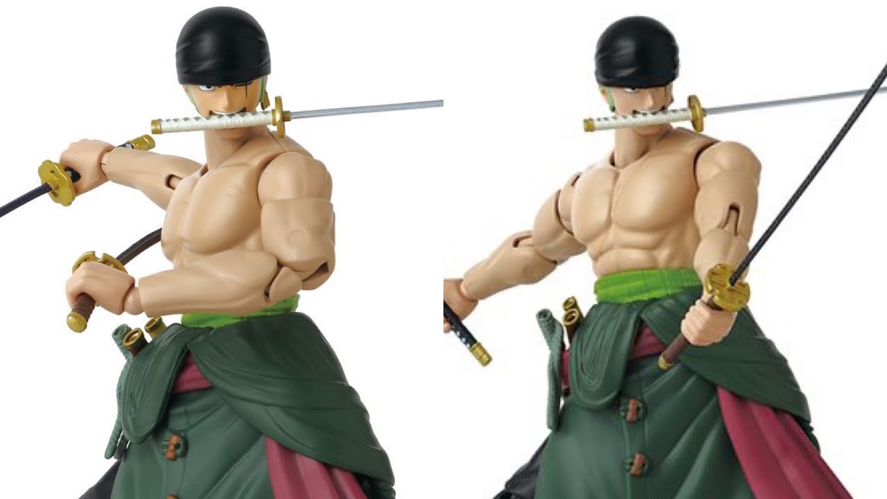 New One Piece Anime Heroes Roronoa Zoro Three Sword Style Action Figure ...