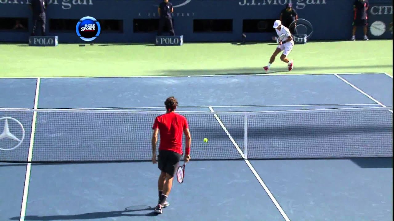 Novak Djokovic Incredible Backhand Pass vs Roger Federer (1080p HD ...