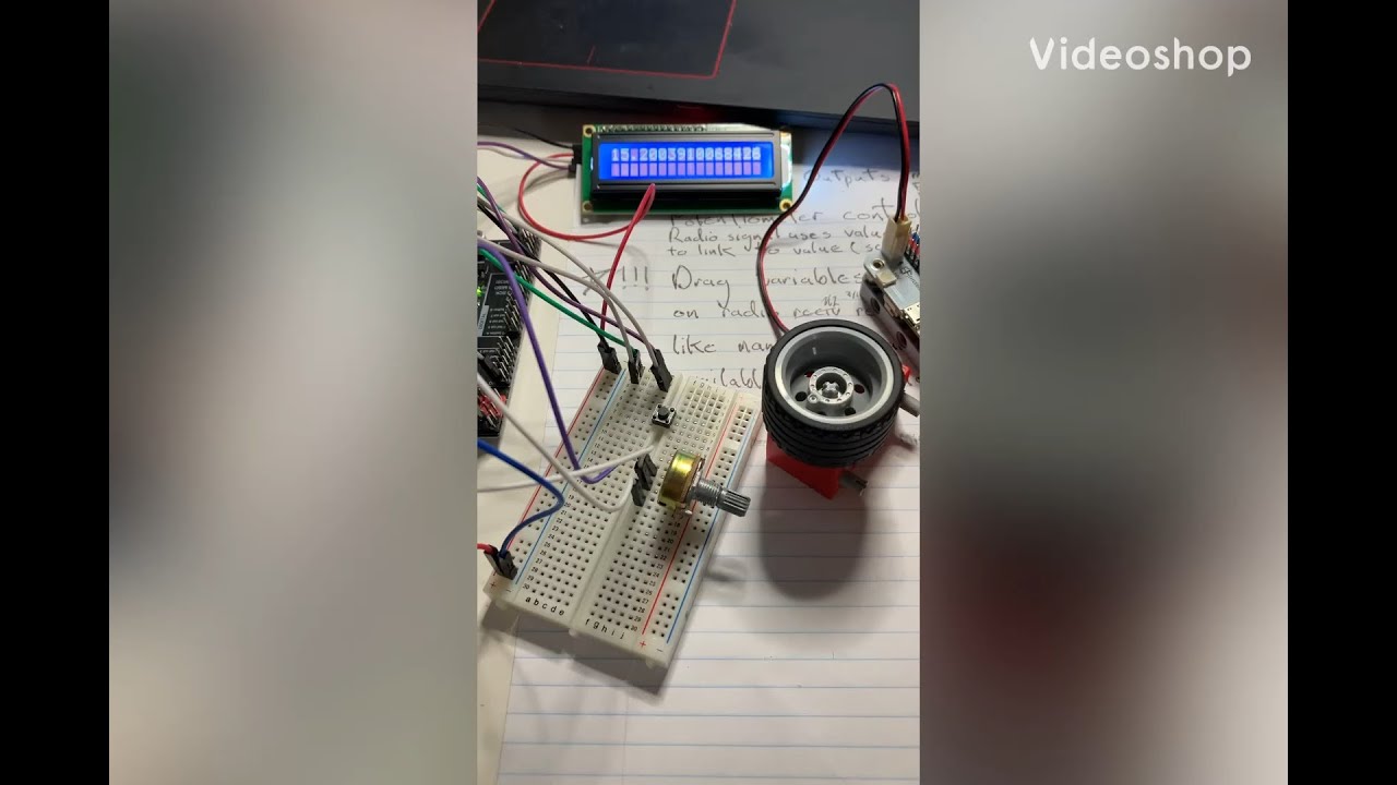 Potentiometer controls motor speed microbit - YouTube