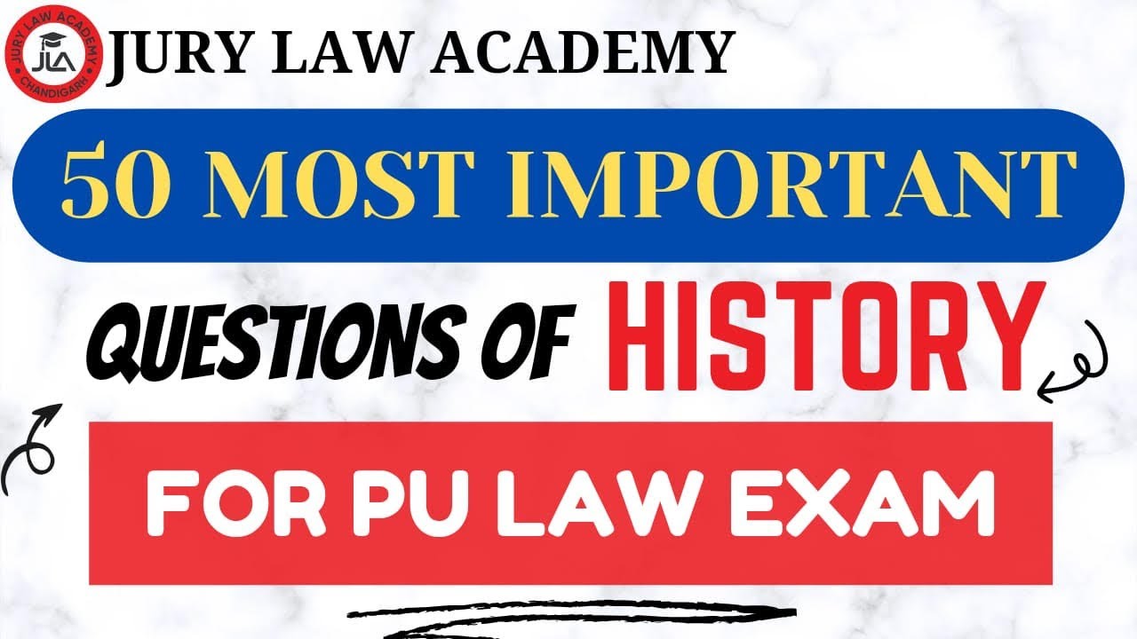 50 most important questions of history for pu law entrance exam - YouTube
