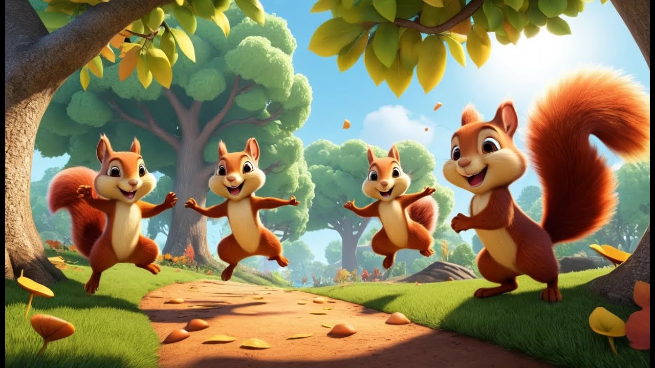 Five Silly Squirrels in the Tree | Fun Squirrel Nursery Rhyme for Kids ...