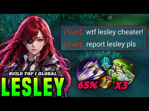 TOP GLOBAL LESLEY NEW BUILD IS BROKEN 🤯 (best build & emblem)!! - MLBB