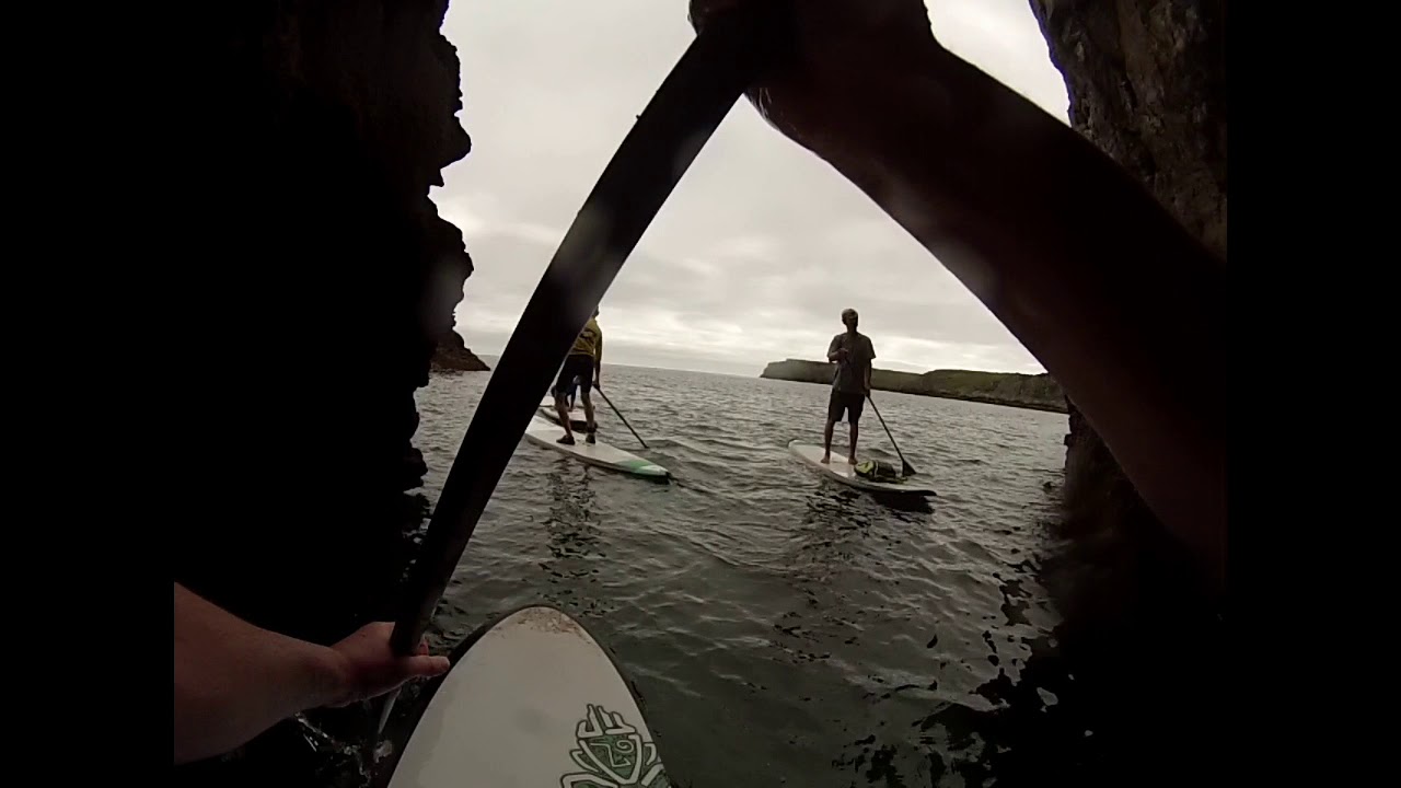 Paddle Boarding from Stackpole Quay To Barafundle Bay - YouTube