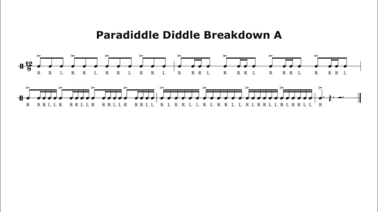 Paradiddle Diddle Breakdown A - 100 - YouTube