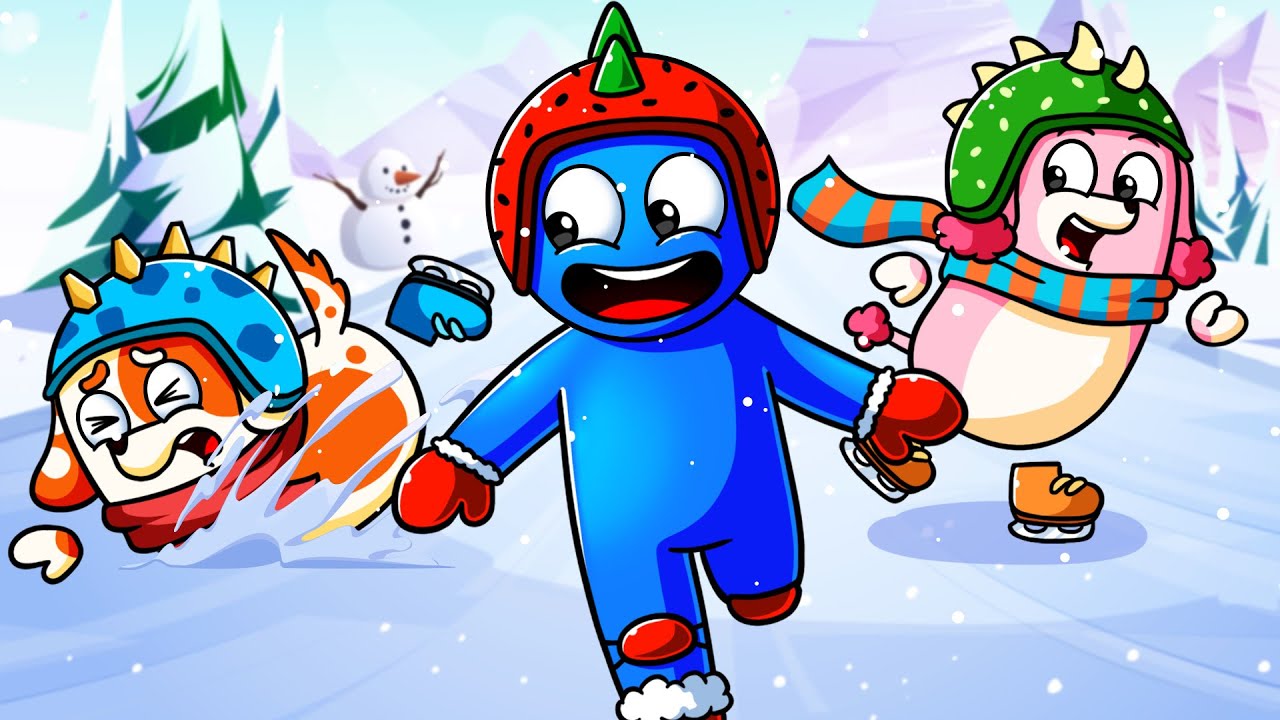 HOO DOO RAINBOW, HOO DOO FALL while ICE SKATING with RAINBOW FRIENDS ...