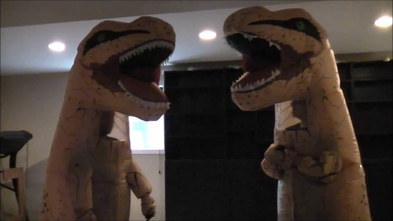 SHOWING OFF OUR HALLOWEEN COSTUMES T REX STYLE - YouTube