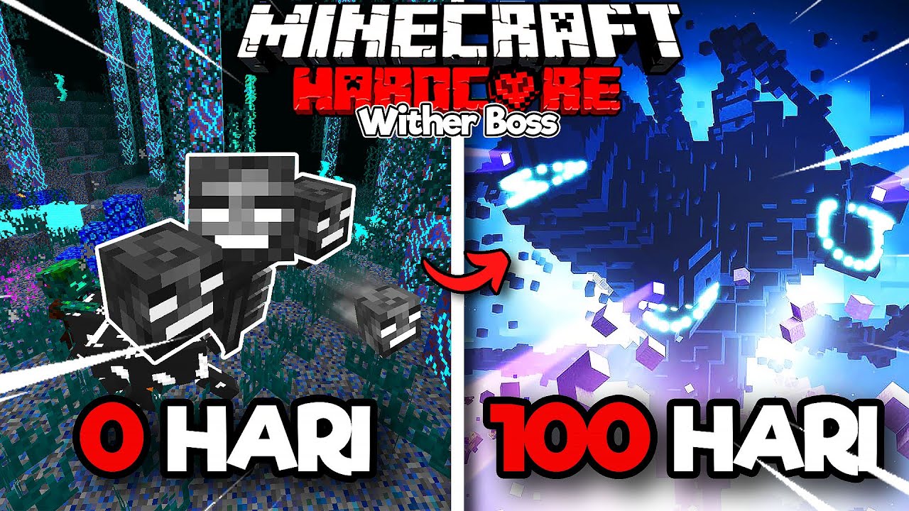 100 HARI MINECRAFT HARDCORE WITHER BOSS - YouTube