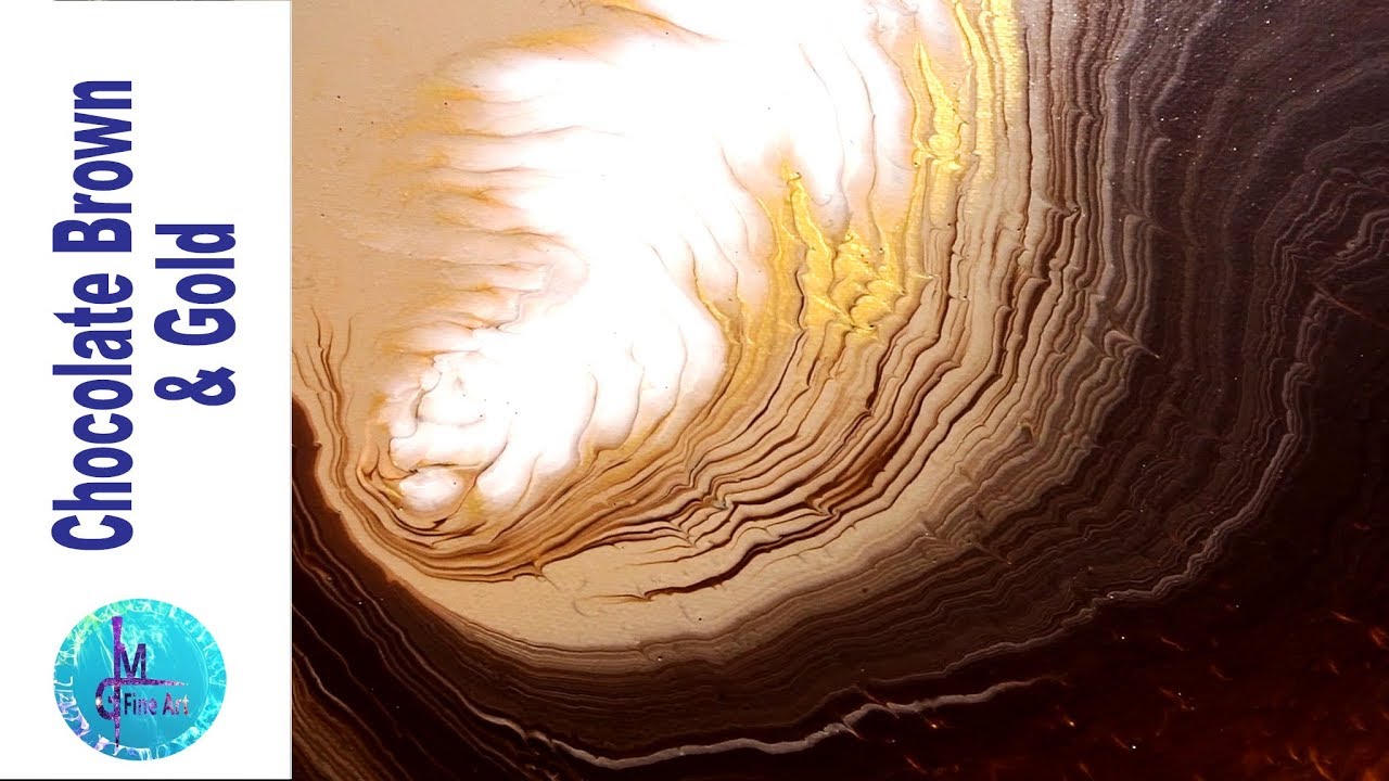 Super pretty Chocolate brown and gold 3-cup pour with ARTEZA paints ...