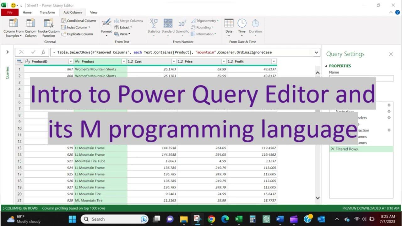 Introduction to the Power Query Editor's M programming language - YouTube