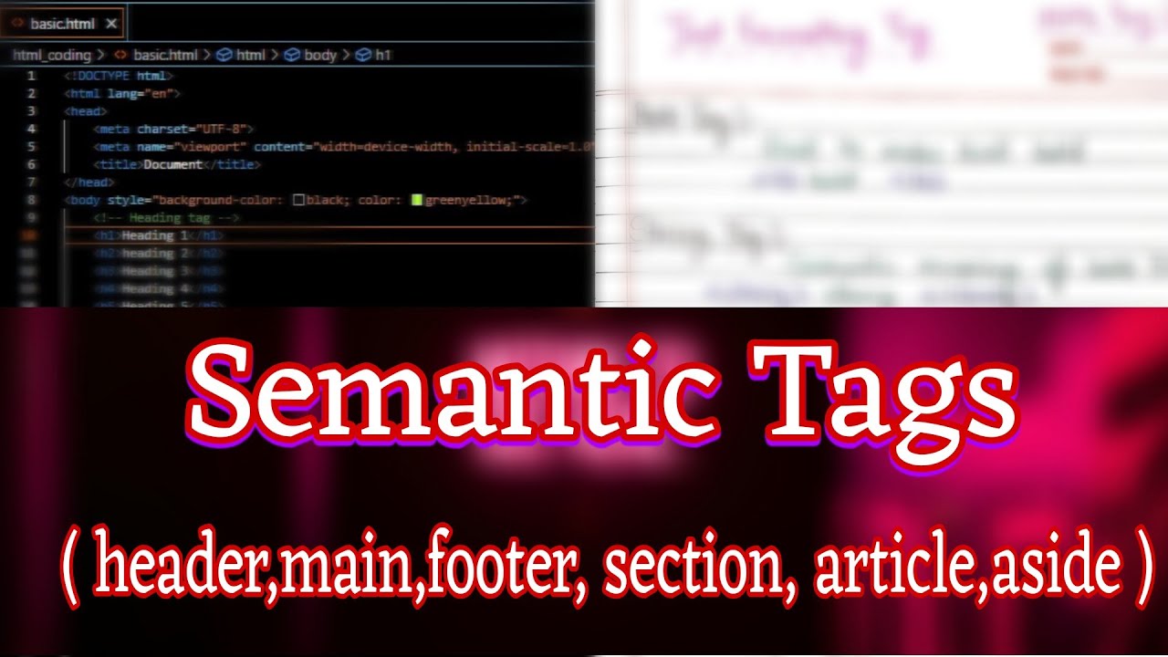 Page Layout || Semantic Tags || header,main and footer tags #html # ...