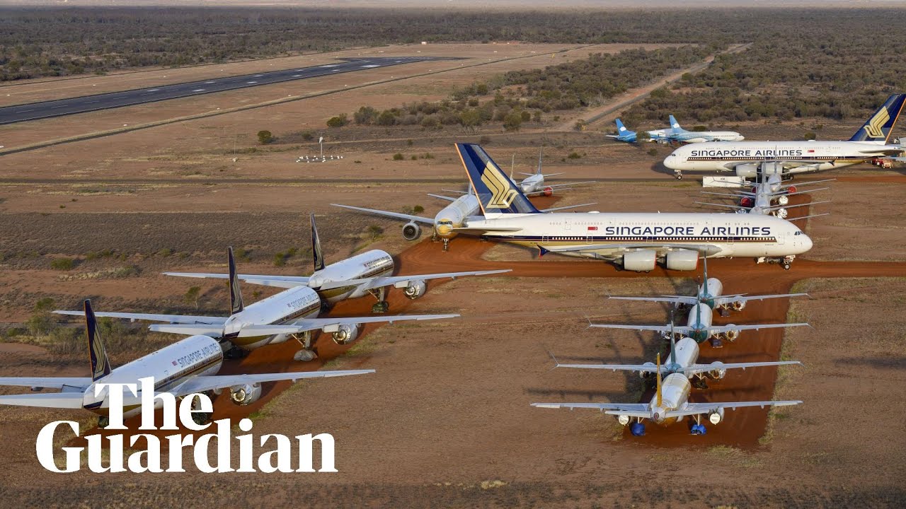 Mothballed planes sit in the Australian desert - YouTube