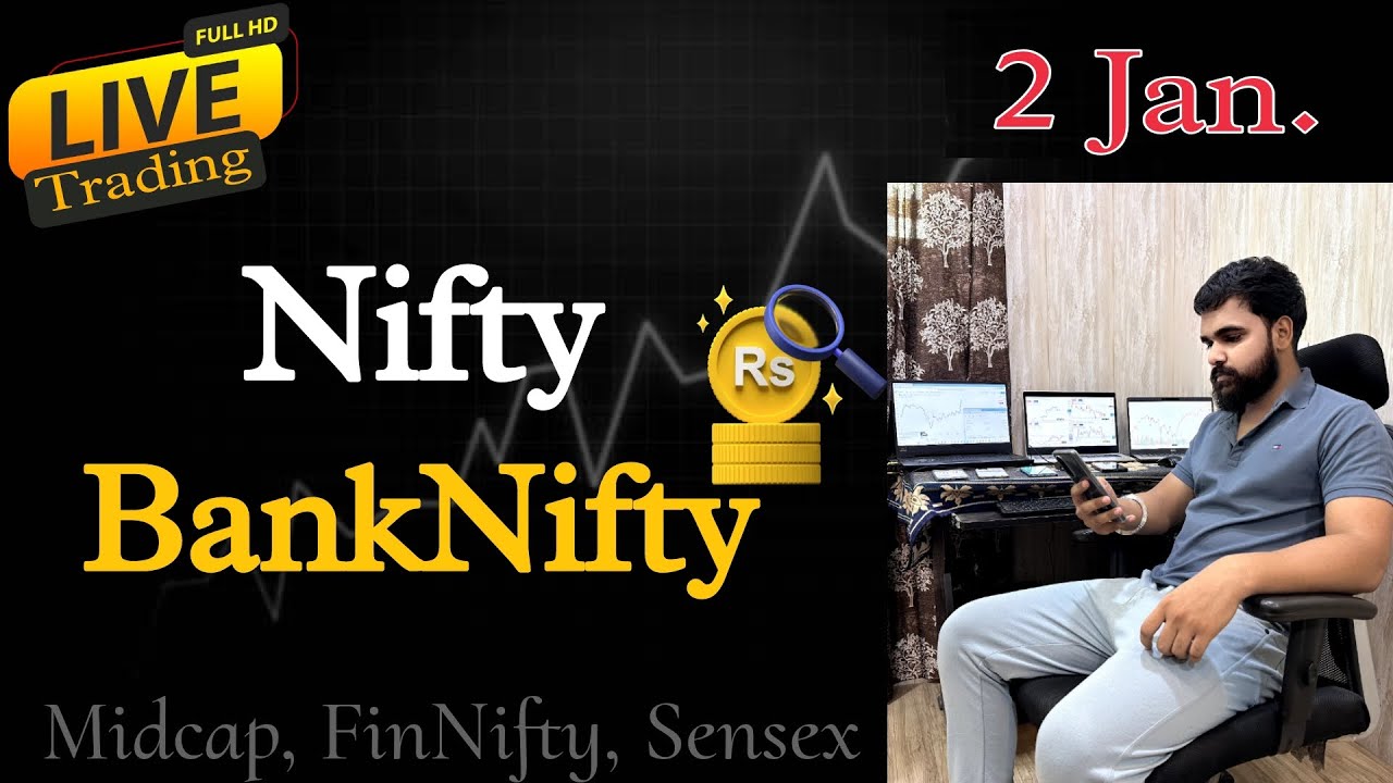 2 January Live Trading Nifty & Bank Nifty options trading || Live ...