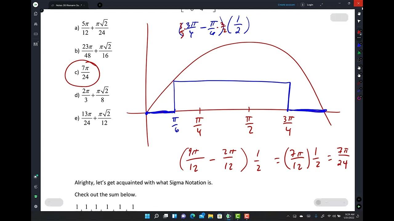 Notes 26 Summations and Intro to Riemann Sums - YouTube