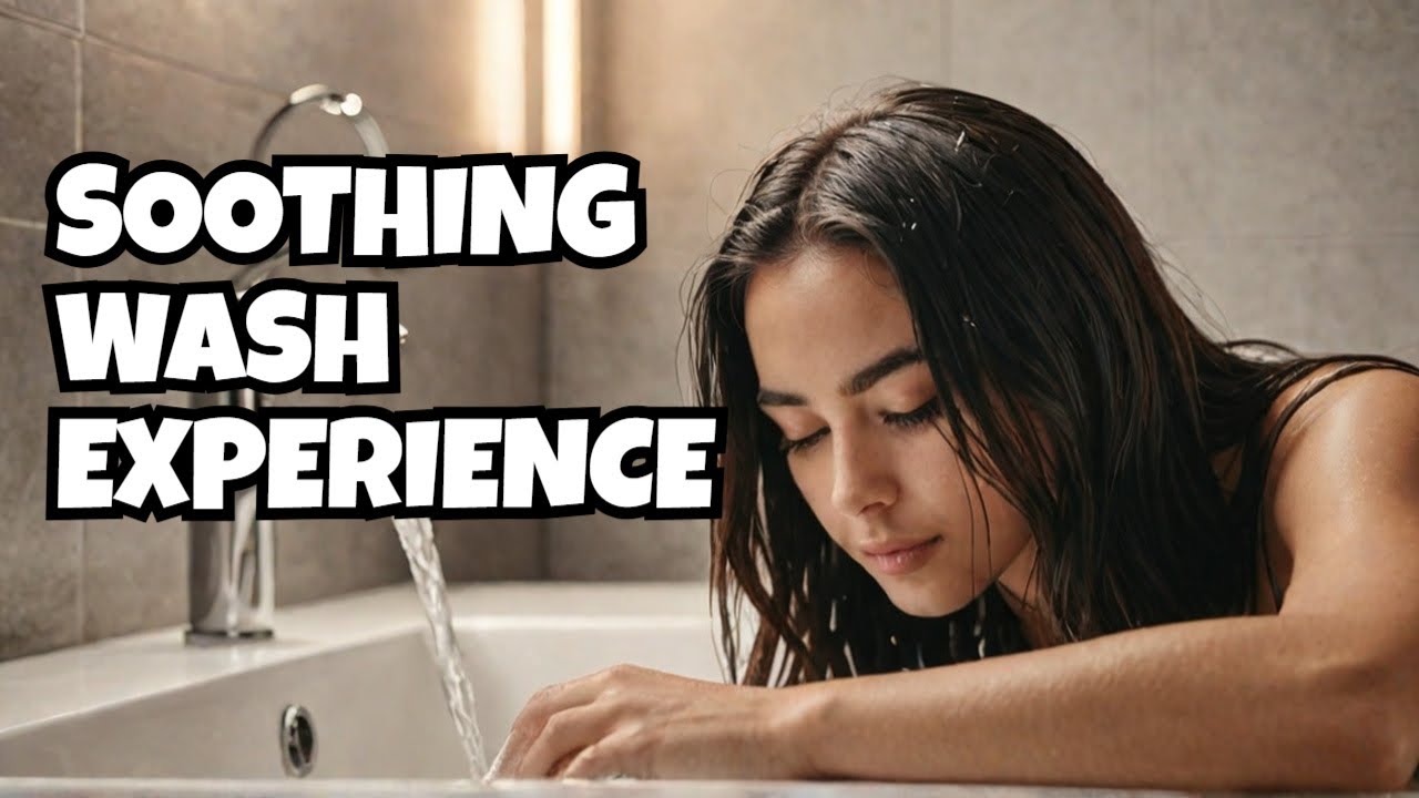 long hair washing self hair washing forward hair wash asmr hair - YouTube