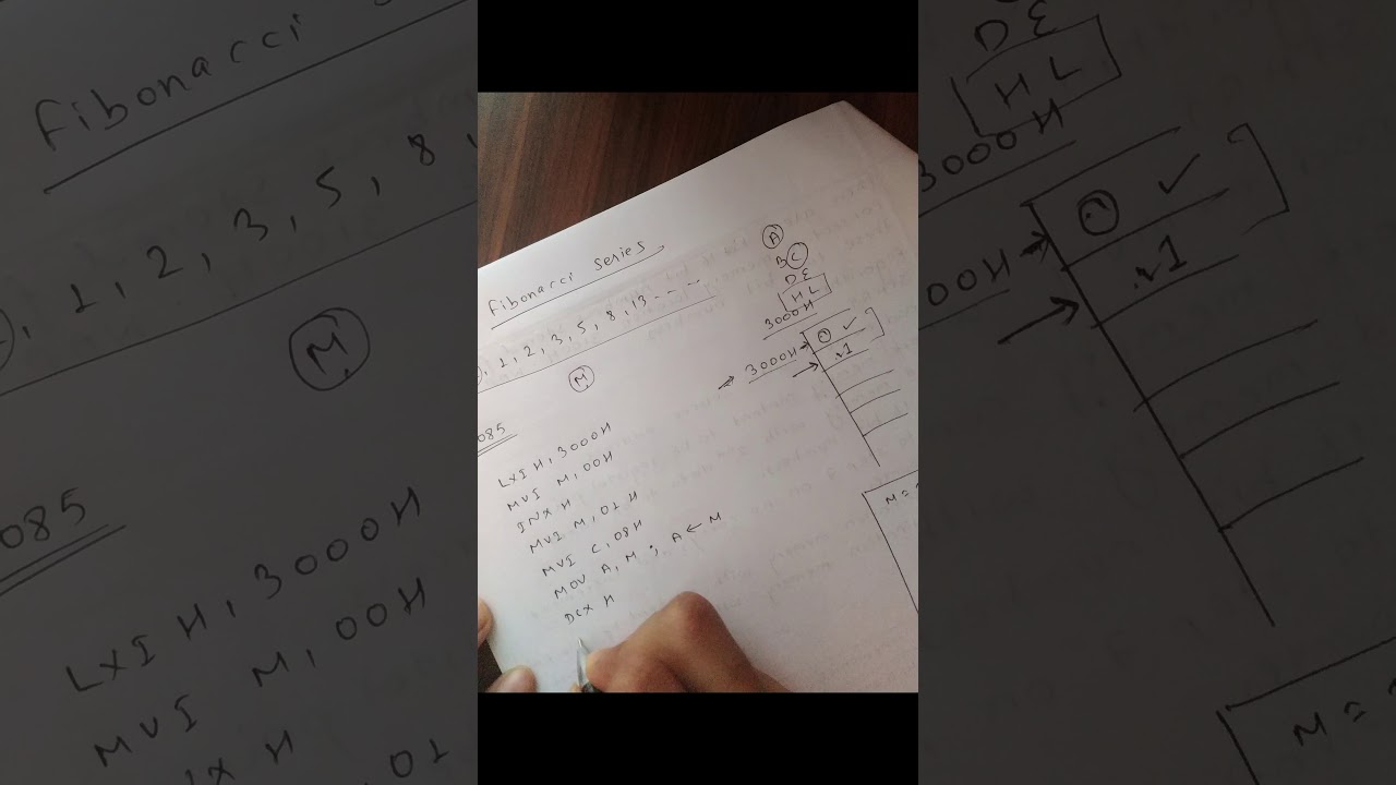 8085 Programming Fibonacci Series Youtube