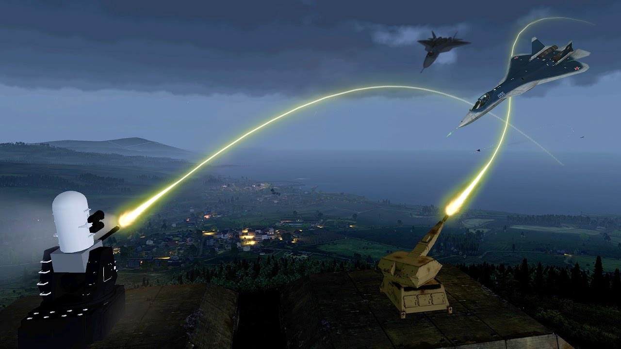 Phalanx CIWS vs Mantis C-RAM l Shooting Down in Action - Tracer Firing ...