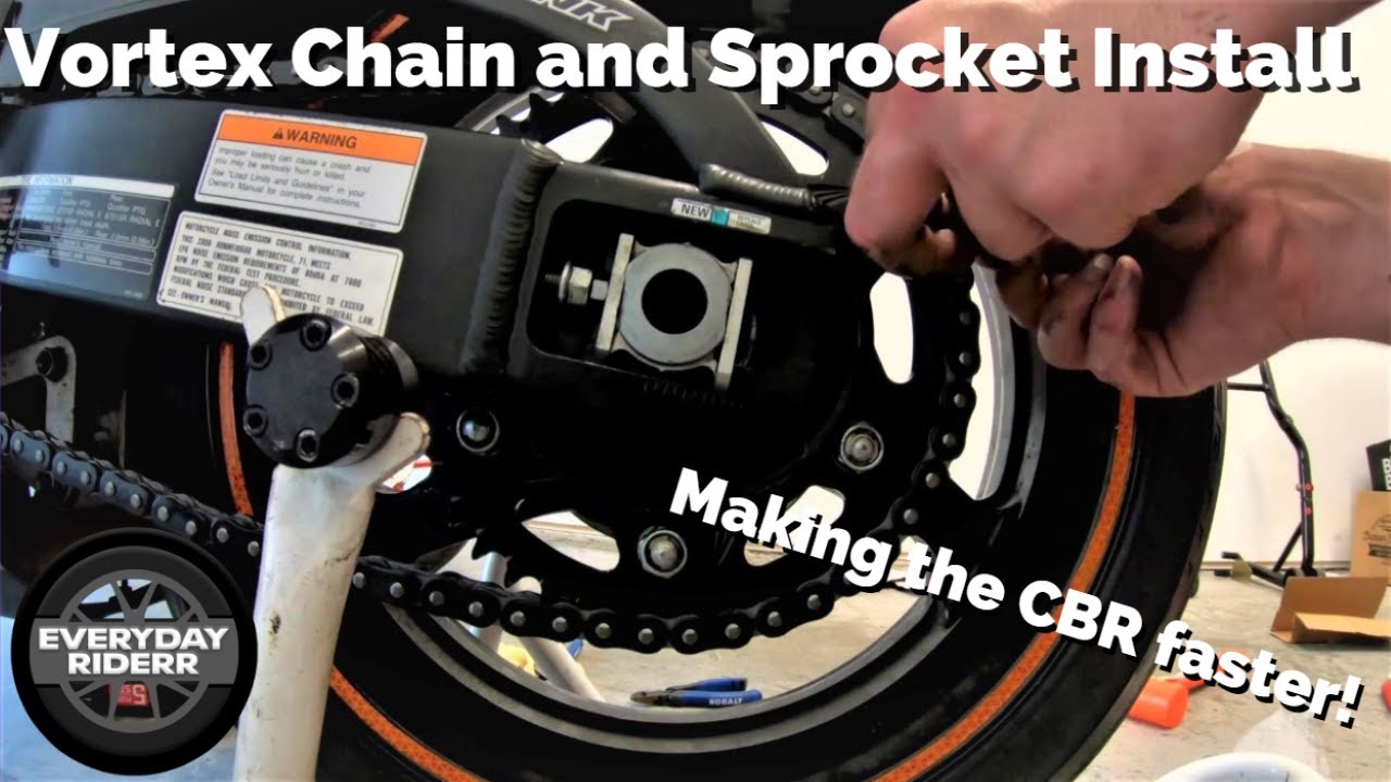 Vortex Quick Accel Chain and Sprocket Kit on 2008 CBR600rr Install and ...