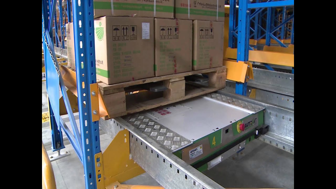 project of forklift truck and shuttle rack - YouTube
