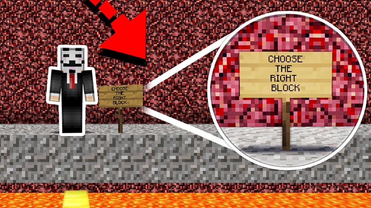 CHOOSE THE RIGHT BLOCK TO NOT GET BANNED! (Minecraft Hacker Trolling ...
