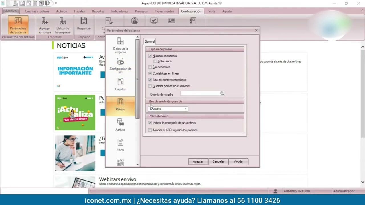 Cierre fiscal en ASPEL COI 9.0 versión 2022 en menos de 5 min - YouTube