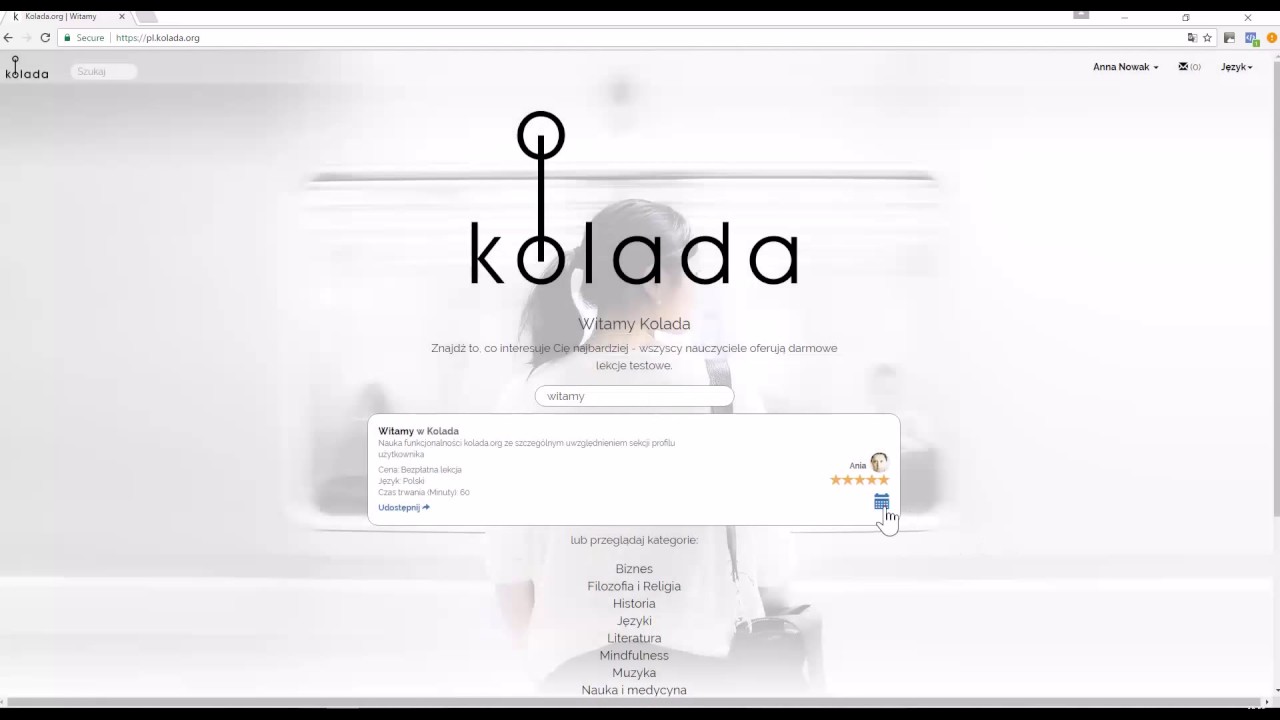 'Witamy w kolada' rezerwacja lekcji kolada.org - YouTube