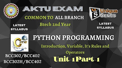 BCC302:BCC402 | PYTHON PROGRAMMING BTECH 2ND YEAR One shot | AKTU ...