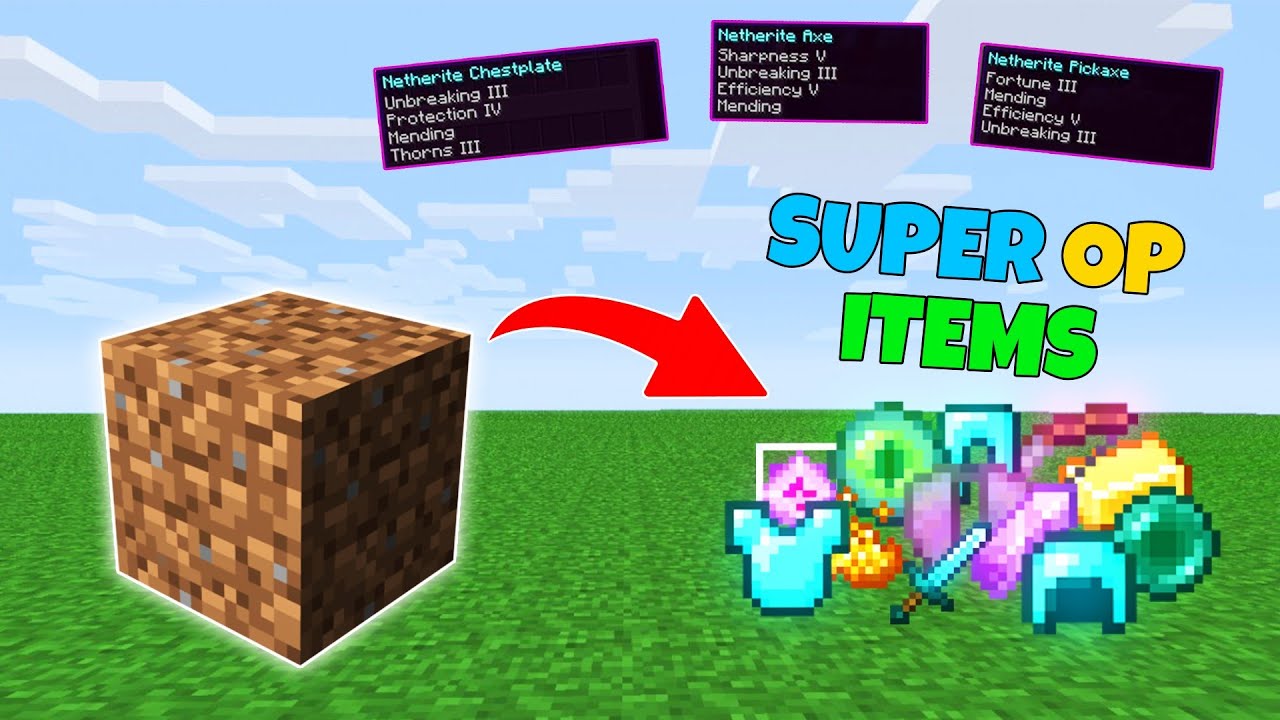 Minecraft But Dirt Give Super OP ITEMS - YouTube