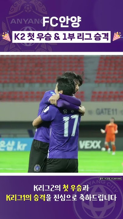FC안양 K2 첫 우승 & 1부 리그 승격 - YouTube