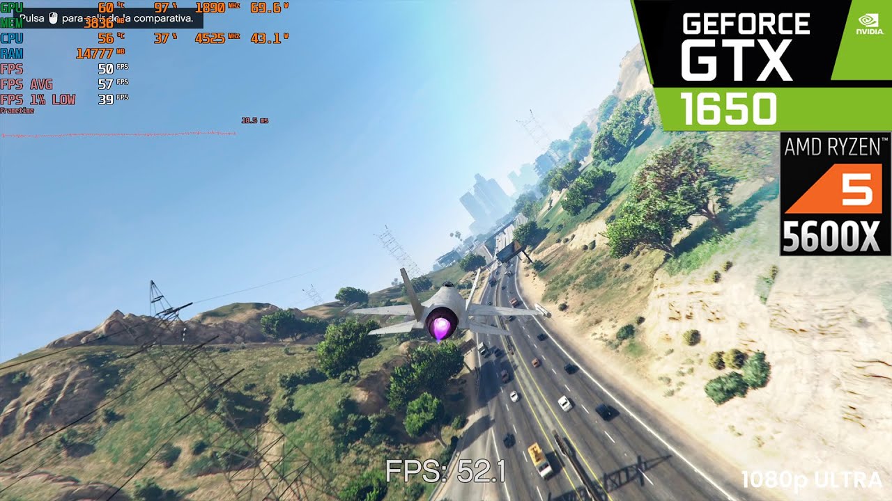 GTA V - GTX 1650 - Benchmark 1080p ULTRA - YouTube