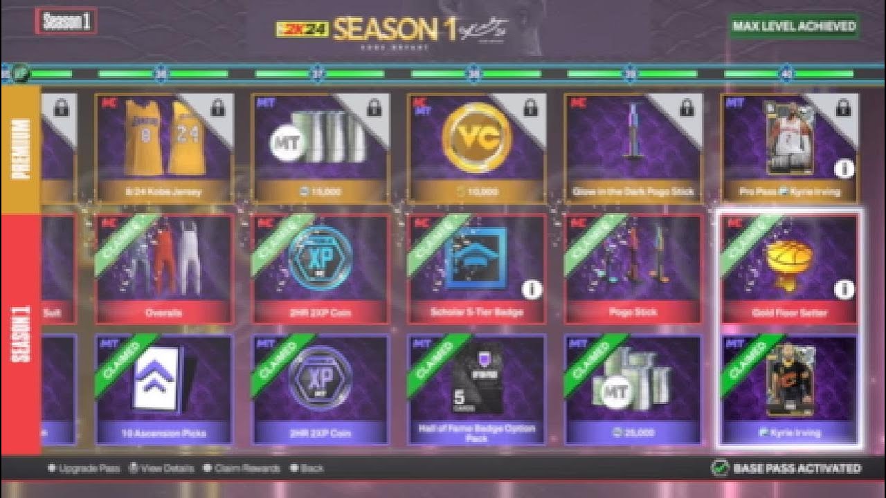 Reaching level 40 in 2k 24 With out buying the pass (With a 60 overall ...