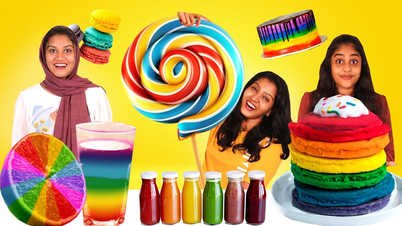 RAINBOW FOOD COMBINATION CHALLENGE 🤩 | നല്ല എട്ടിന്റെ പണികൾ 😂 ...