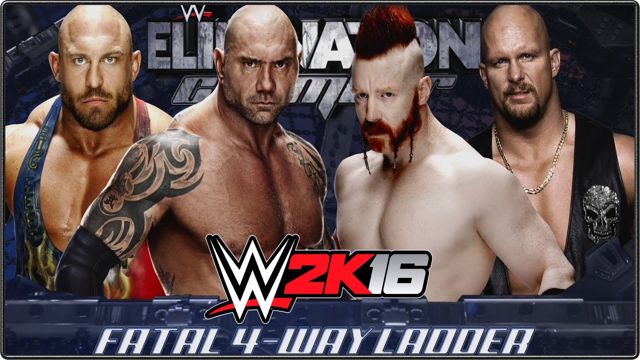WWE 2K16 - Ryback, Batista, Sheamus, Stone Cold Steve Austin - Fatal 4 ...