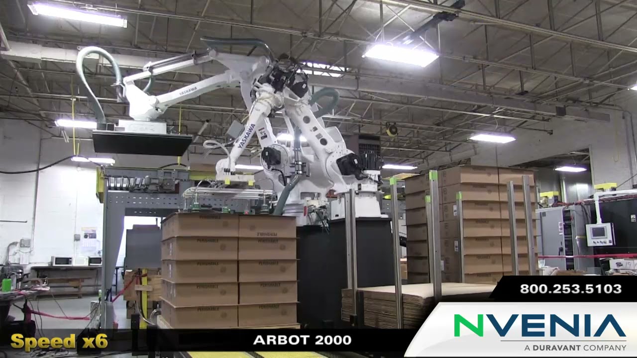 nVenia ARPAC Brand Robotic Palletizer for Perishable Frozen Food - YouTube