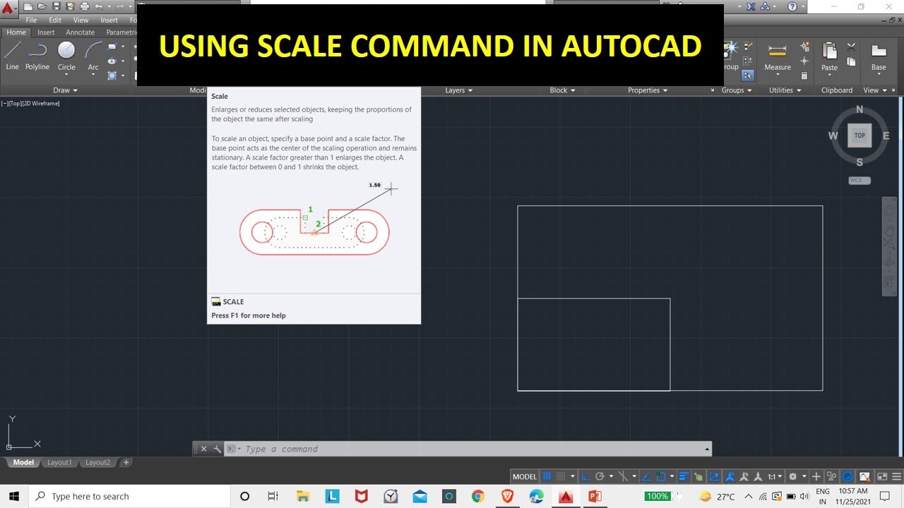 Using Scale Command In AutoCAD YouTube Using Scale Command In AutoCAD YouTube