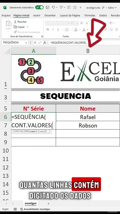 Sequencia Numérica do Excel - YouTube