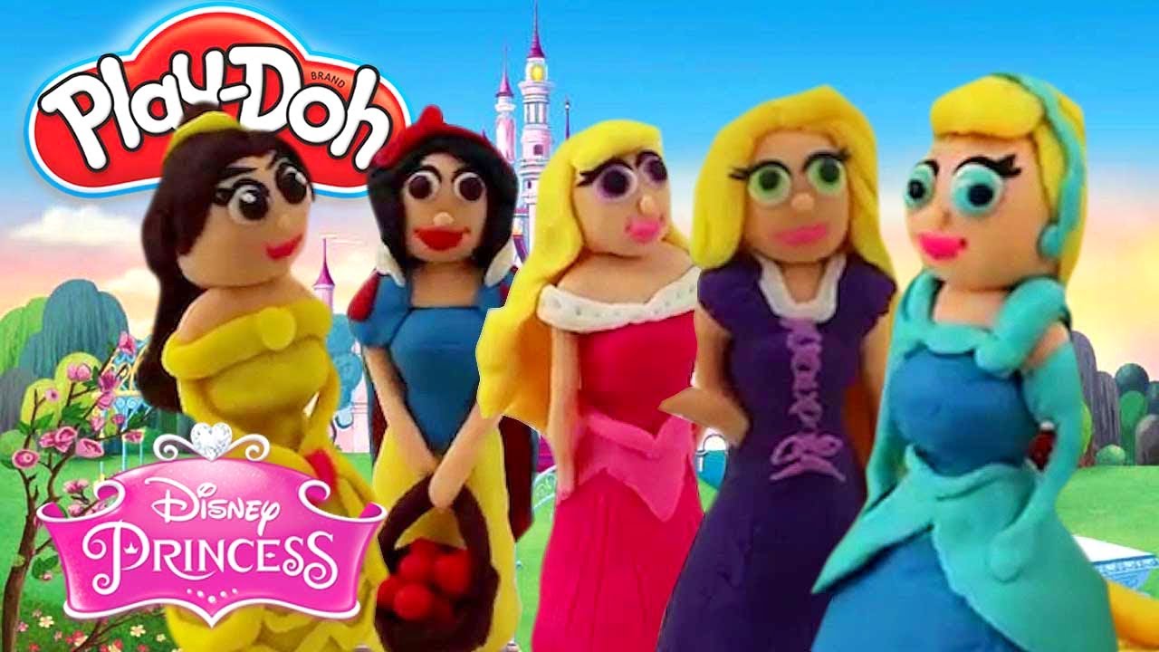 Play-Doh Disney Princesses 3D Cinderella, Belle, Snow White, Aurora ...