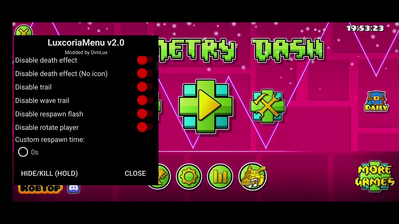 EL NUEVO MEJOR MOD MENU GRATIS PARA ANDROID┃OP ┃Luxcoria Mod Menu 2.1┃Geometry Dash 2.205 ┃+90 ...