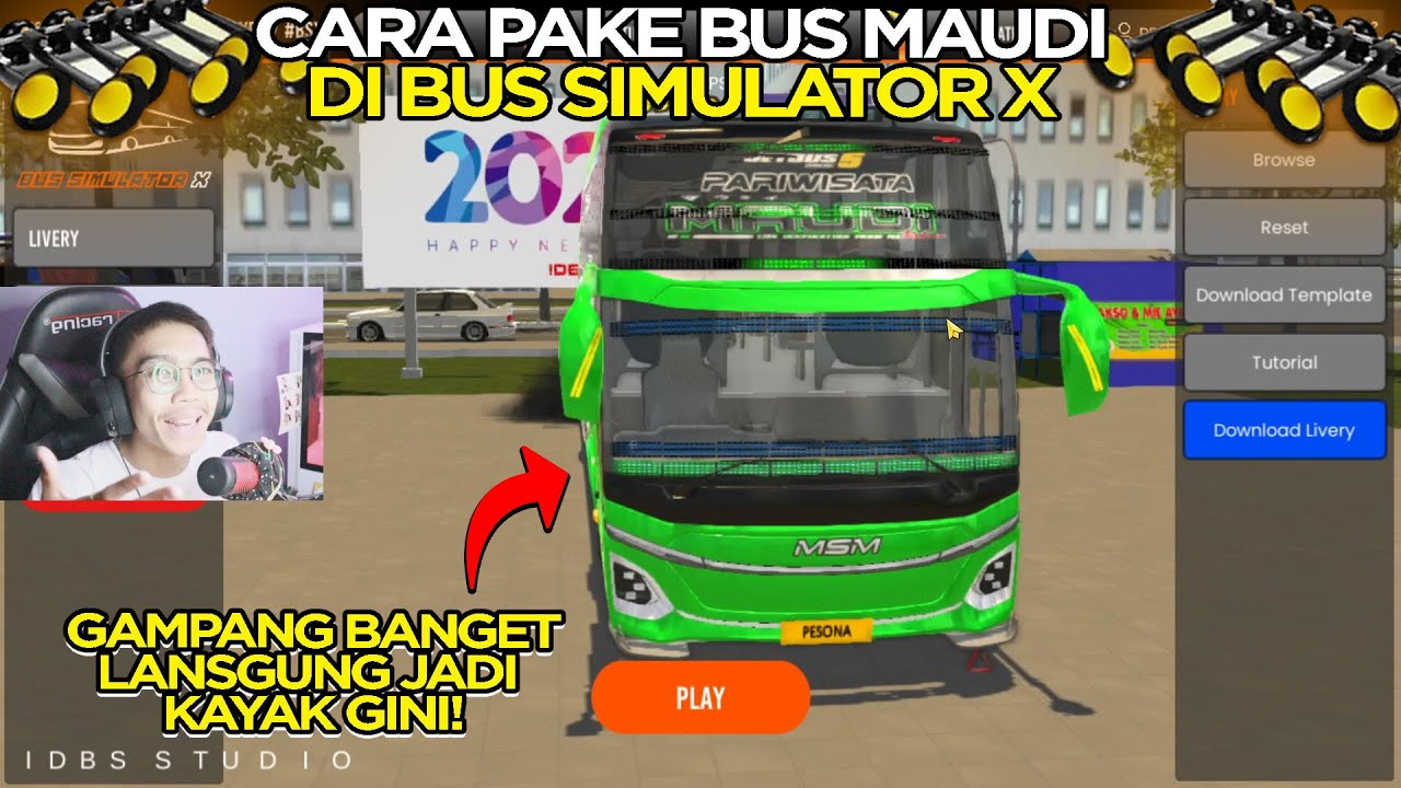 CARA PAKE BUS MAUDI JB5 DI BUS SIMULATOR X | Ganti Livery Bus Simulator ...