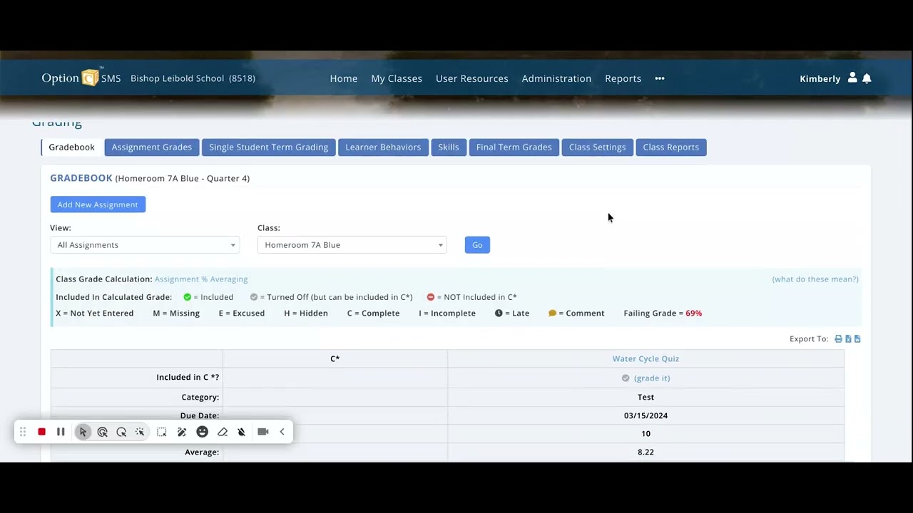 Inputting Assignment Grades in Option C - YouTube