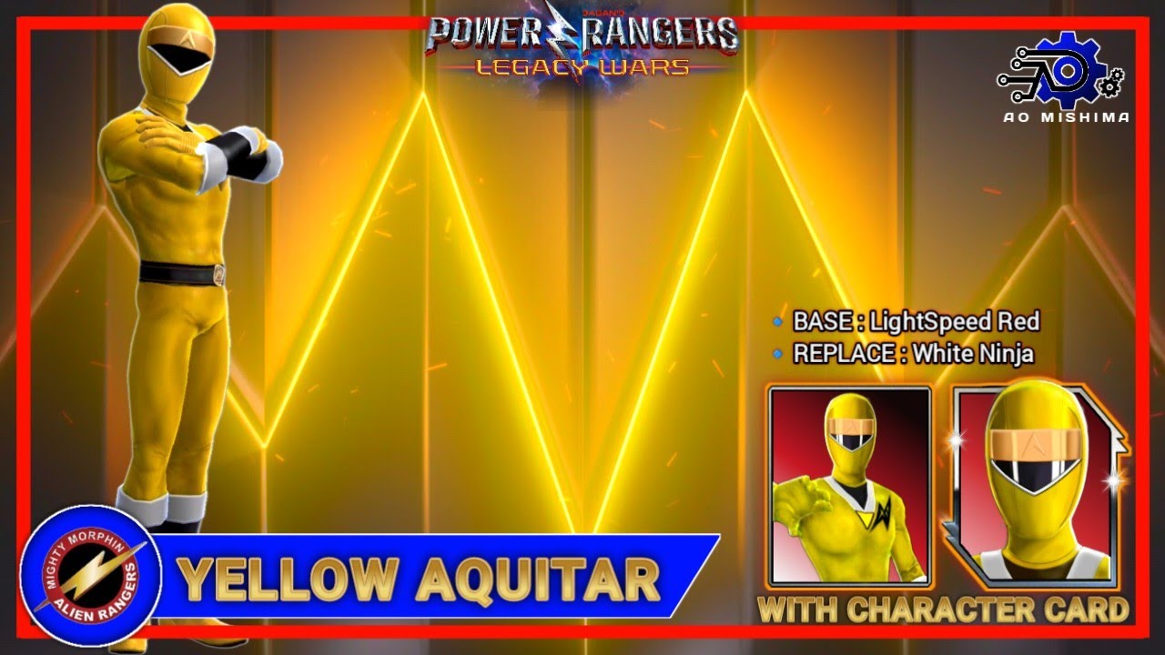 Yellow Aquitar Ranger mod with Character Card | Power Rangers Legacy ...