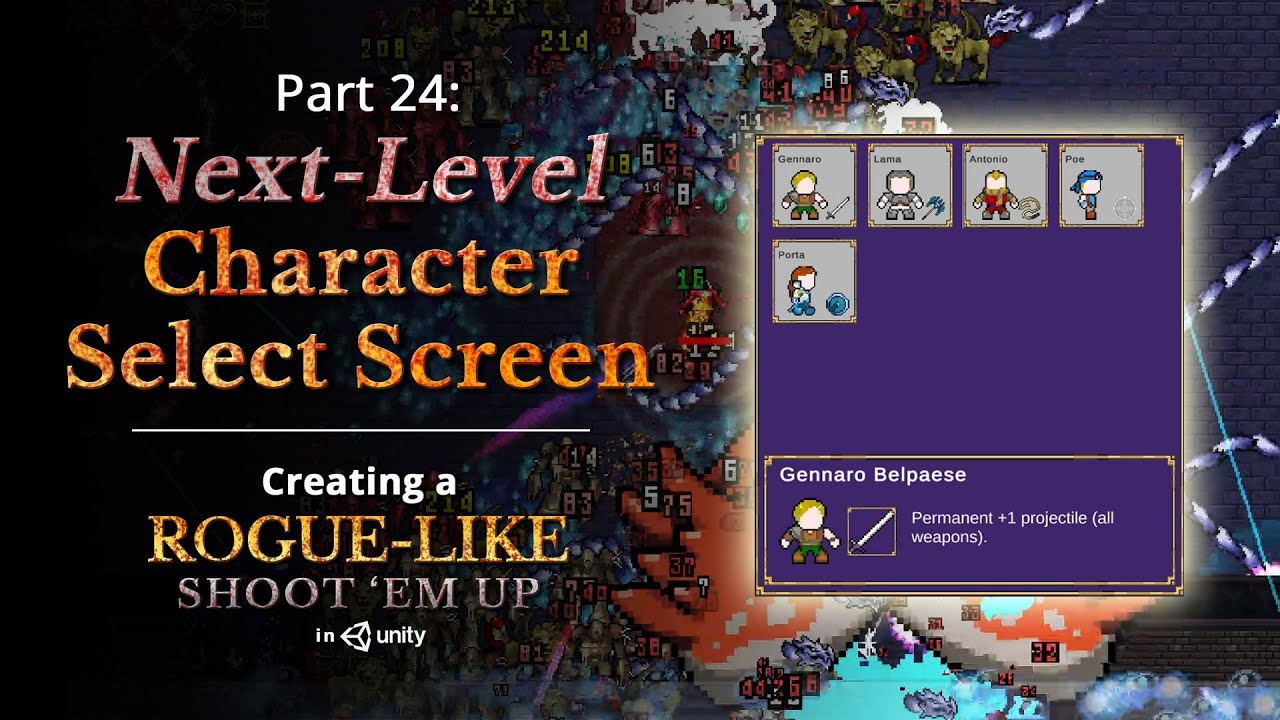 Next-Level Character Select Screen — Creating a Rogue-like (Vampire Survivors) in Unity: Part 24 ...