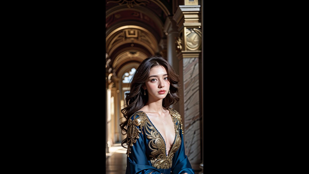 Princess's Gold Dress 1/7 [AI룩북] AI ART(ComfyUI + LUMA ai lookbook) #aiart #ai룩북 #ailookbook ...