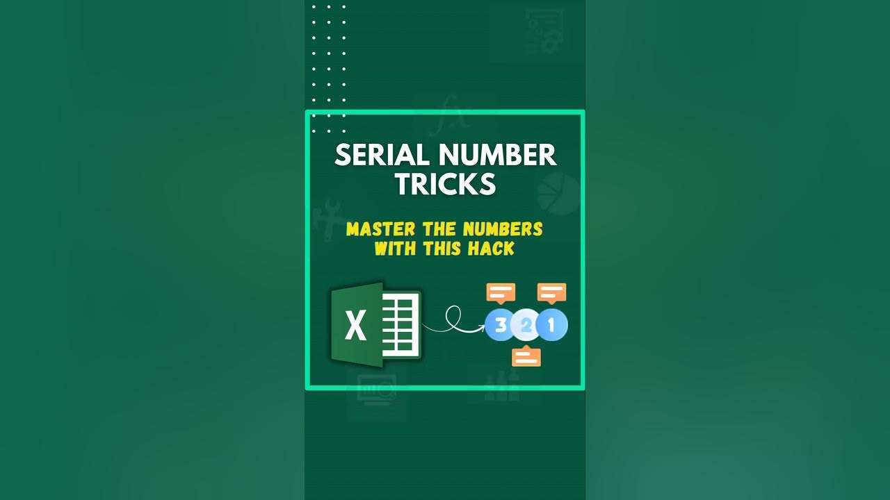 How to Create Dynamic Serial Numbers in MS Excel | Excel Tutorial & Tips #exceltips #excel - YouTube