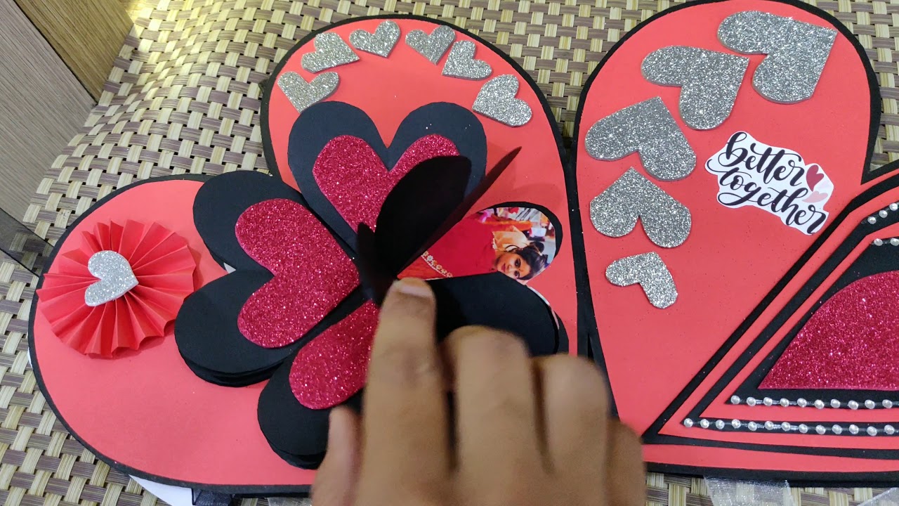 Heart scrapbook | scrapbook ideas | love scrapbook - YouTube
