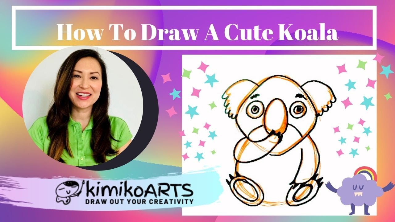 How To Draw A Cute Koala Step-by-Step Video Instruction Lesson - Level ...