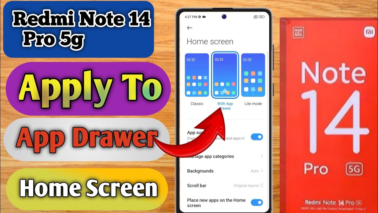 how to change home screen style on redmi note 14 pro 5g, redmi note 14 ...