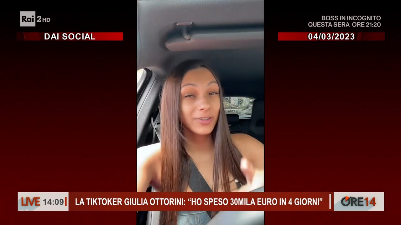La tiktoker Giulia Ottorini: "Ho speso 300mila euro in 4 giorni" - Ore ...