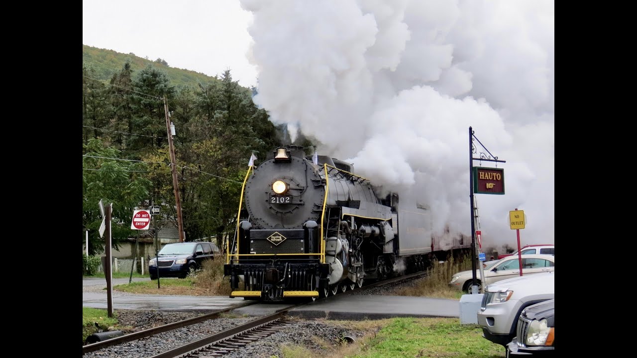 Reading & Northern steam loco 2102 at Nesquehoning, Pa. - YouTube