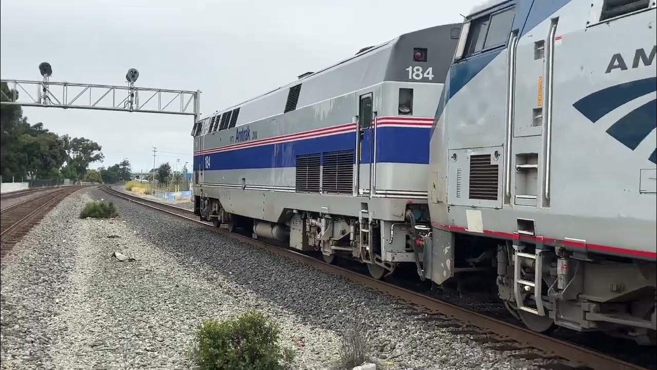 The Amtrak California Zephyr Train #6 At Richmond Amtrak Station With Heritage(184) Leading off ...